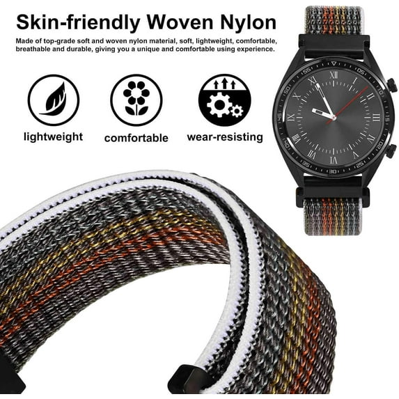 LINYAN-22mm Adjustable Nylon Watch Band, Quick Release Sport Loop Strap ...