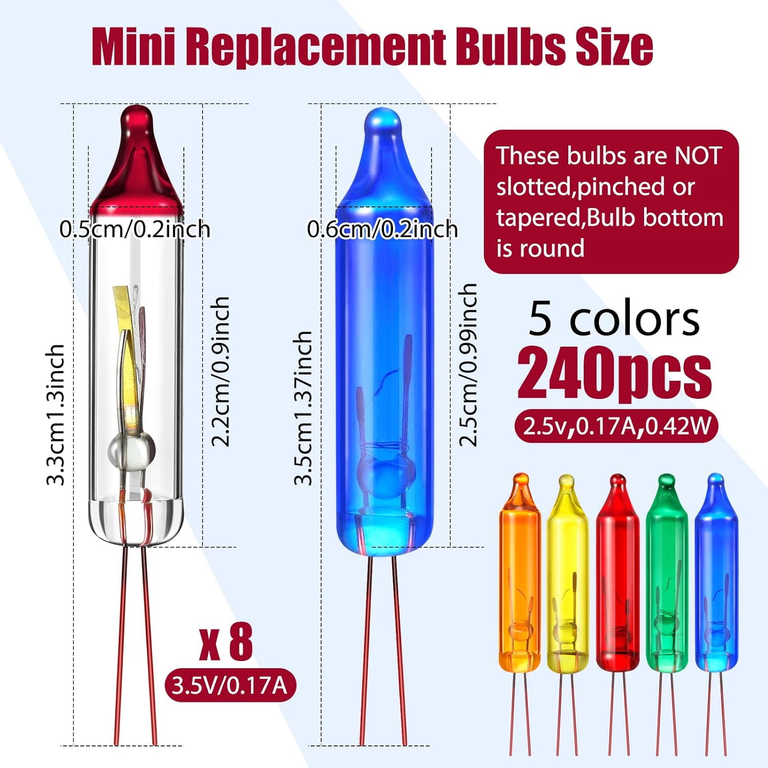 LINYAN-248 Count 2.5 V Christmas Mini Incandescent String Lights ...