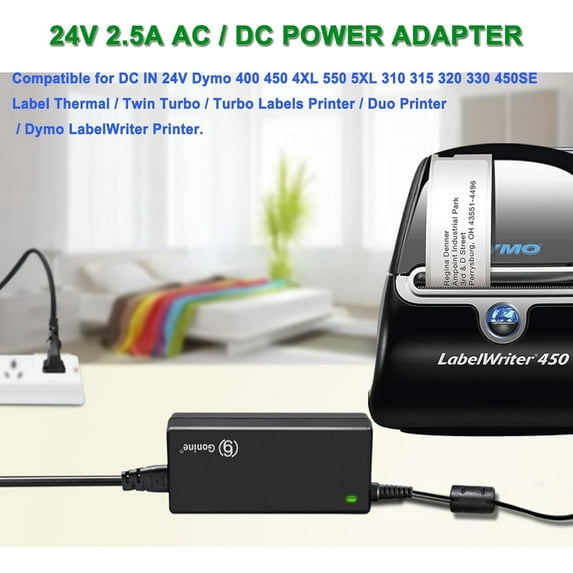 LINYAN-24V 2.5A 60W AC DC Power Adapter for Dymo LabelWriter 4XL, 5XL ...