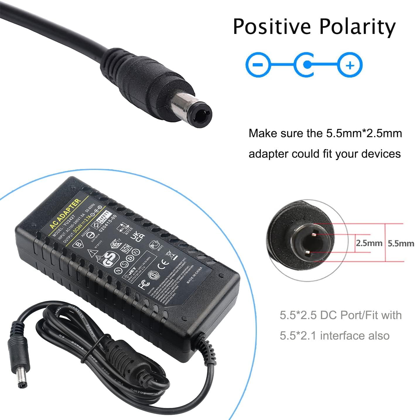 LINYAN-24V 2.7A Power Supply Adapter for Harman/Kardon Speaker ...