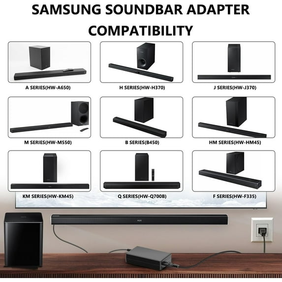 LINYAN-24V AC/DC Adapter for Samsung HW-B530 HW-FM35 HW-H550 HW-KM45 HW ...