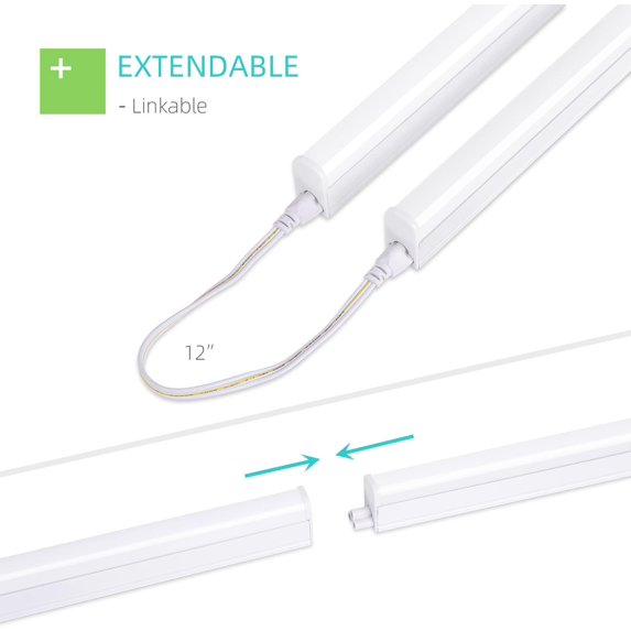 LINYAN-2FT LED Shop Light, 10W 1000lm Super Bright 6500K, Linkable T5 ...