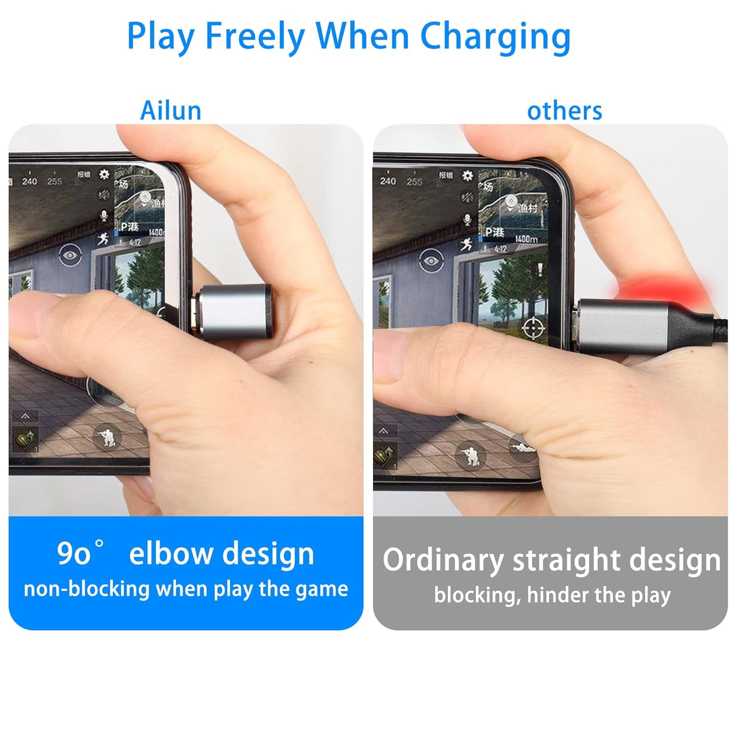 LINYAN-2M Right Angle USB C to USB C Cable,90 Degree 10Gbps 4K@60Hz PD ...