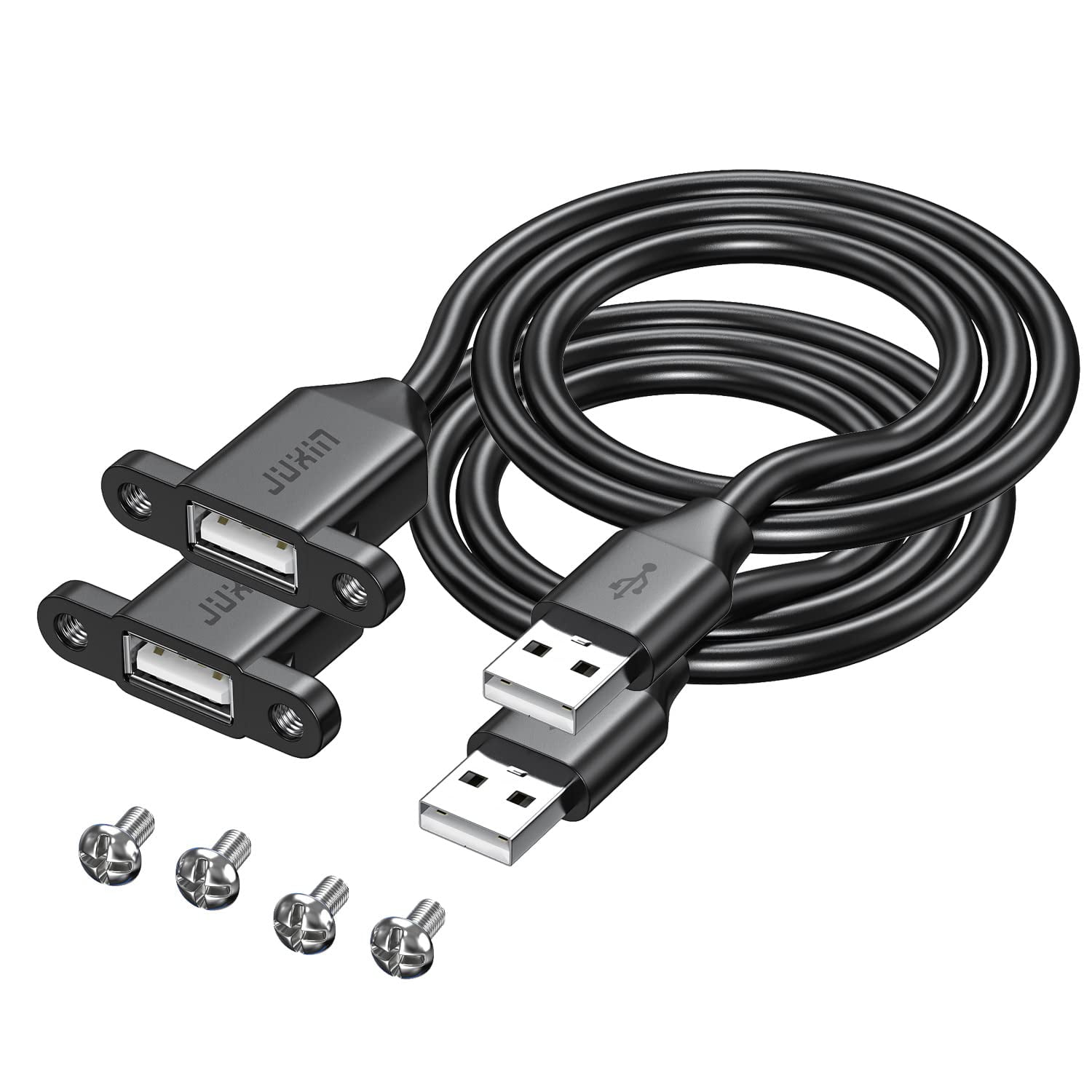 LINYAN-2Pack USB2.0 Male to Female Extension Cable 3FT with Ears can be ...