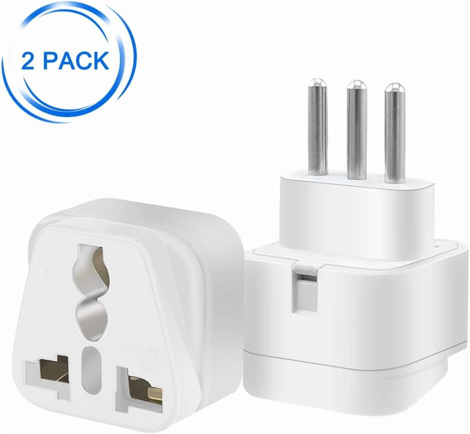 LINYAN-(2pack)Italy Standard 3 pin Cylindrical Plugs to a Variety of ...