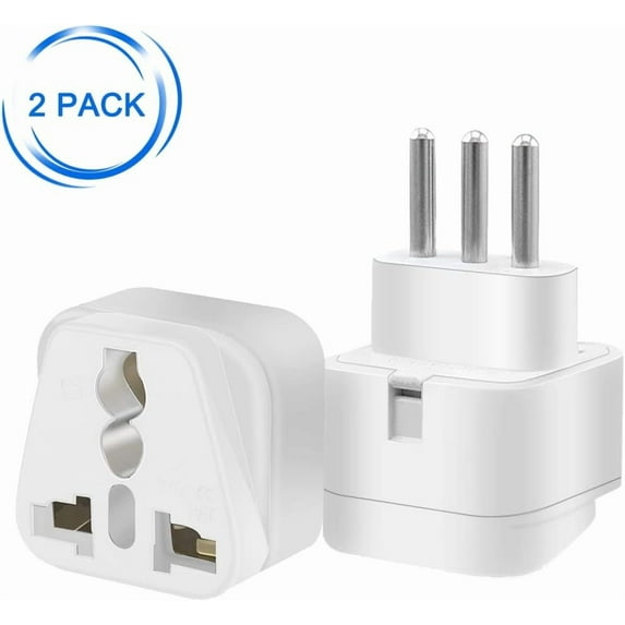 LINYAN-(2pack)Italy Standard 3 pin Cylindrical Plugs to a Variety of ...