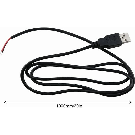 LINYAN-2pcs 24AWG USB Pigtail 2 Wire Cable 3.3 Feet (1 Meter) Male Plug ...