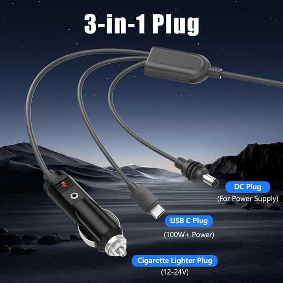 LINYAN-3 in 1 Starlink Mini Power Cable 10FT 3M – USB-C, Car Charger ...