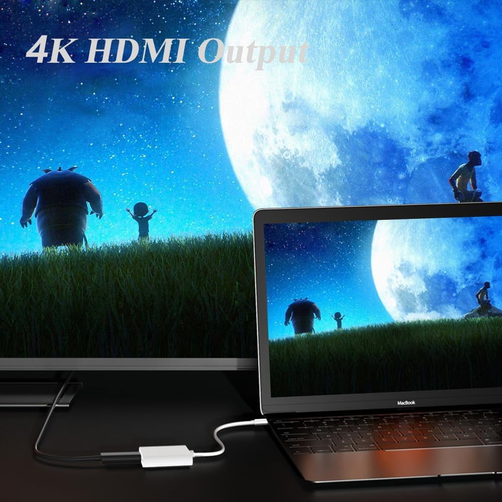 LINYAN-3 in 1 USB C to HDMI Adapter with PD 100W Charging, 4K @30Hz ...