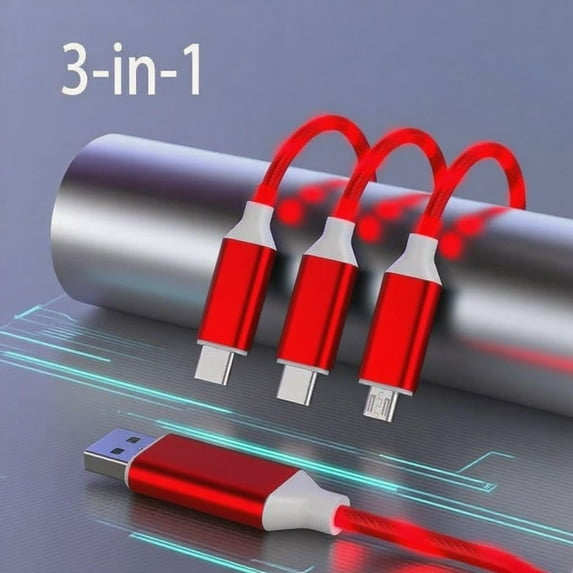LINYAN-3 Combinations Multi Ports USB Charger Cable USB A to Micro USB ...