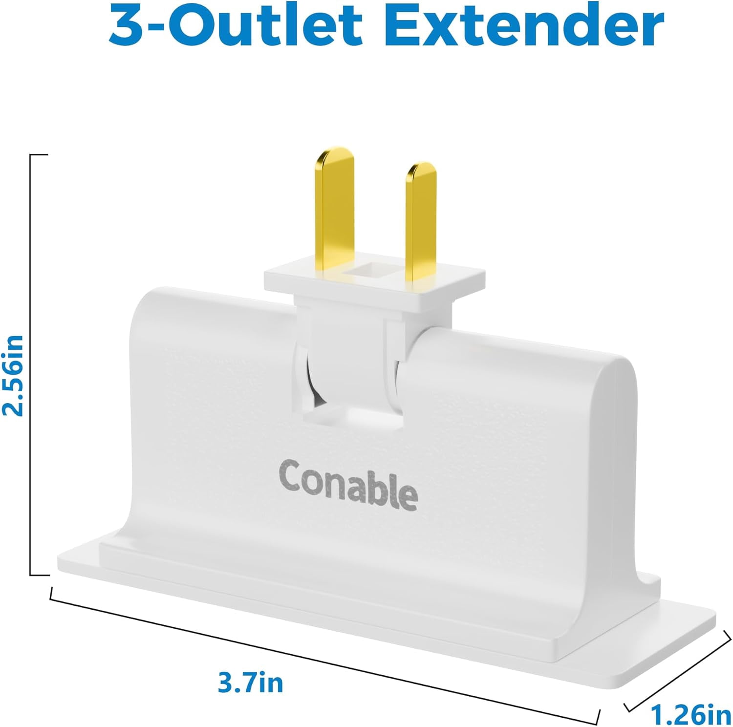 LINYAN-3 Outlets 2 Prong Polarized Lateral Swivel Wall Tap Adapter, 180 ...