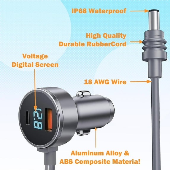 LINYAN-3-in-1 Starlink Mini DC Power Cable Car Smoker Charger Adapter ...