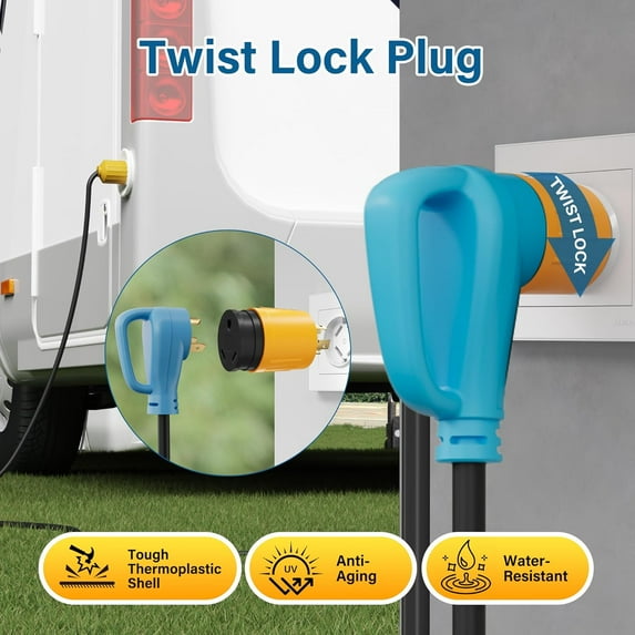 LINYAN-30 Amp RV Generator Plug Adapter, 4 Prong L14-30P Male Locking ...
