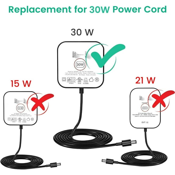 LINYAN-30W Power Cord Replacement for Echo Show 8, Echo Show 15, Echo ...