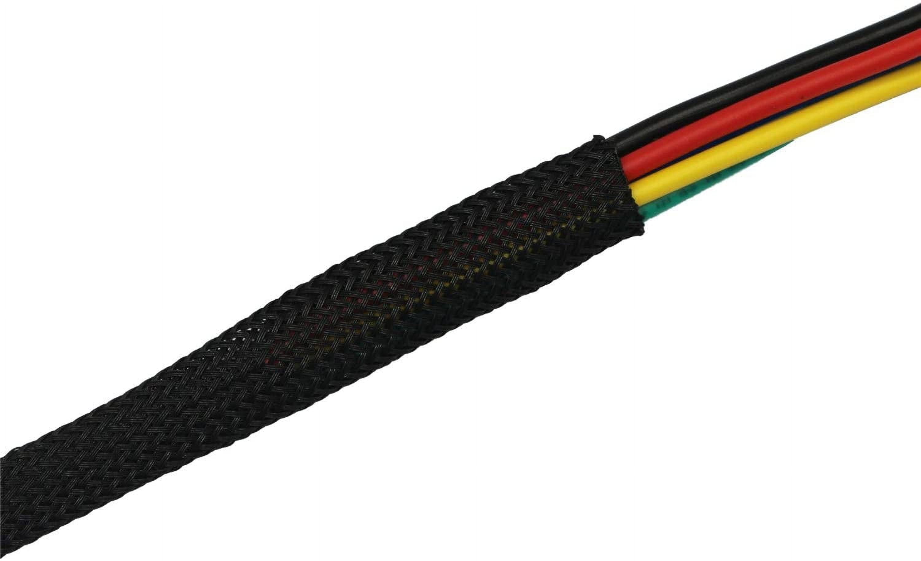 LINYAN-30ft PET Expandable Sleeving Wire Cable Sleeve (2/5", Black ...