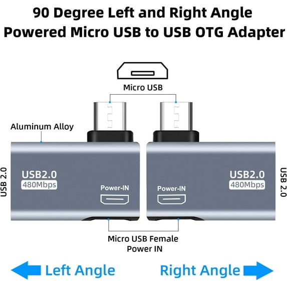LINYAN-4 Pack OTG Cable Adapter for Fire TV Stick 4K, 90 Degree Left ...