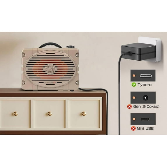 LINYAN-45W USB C AC Adapter Charger for Turtlebox Ranger, Turtlebox Gen ...