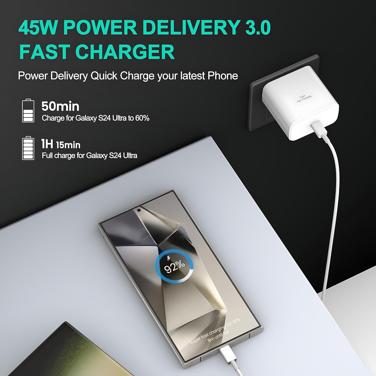 LINYAN-45W USB C Charger for Samsung Super Fast Charger,Android Phone ...