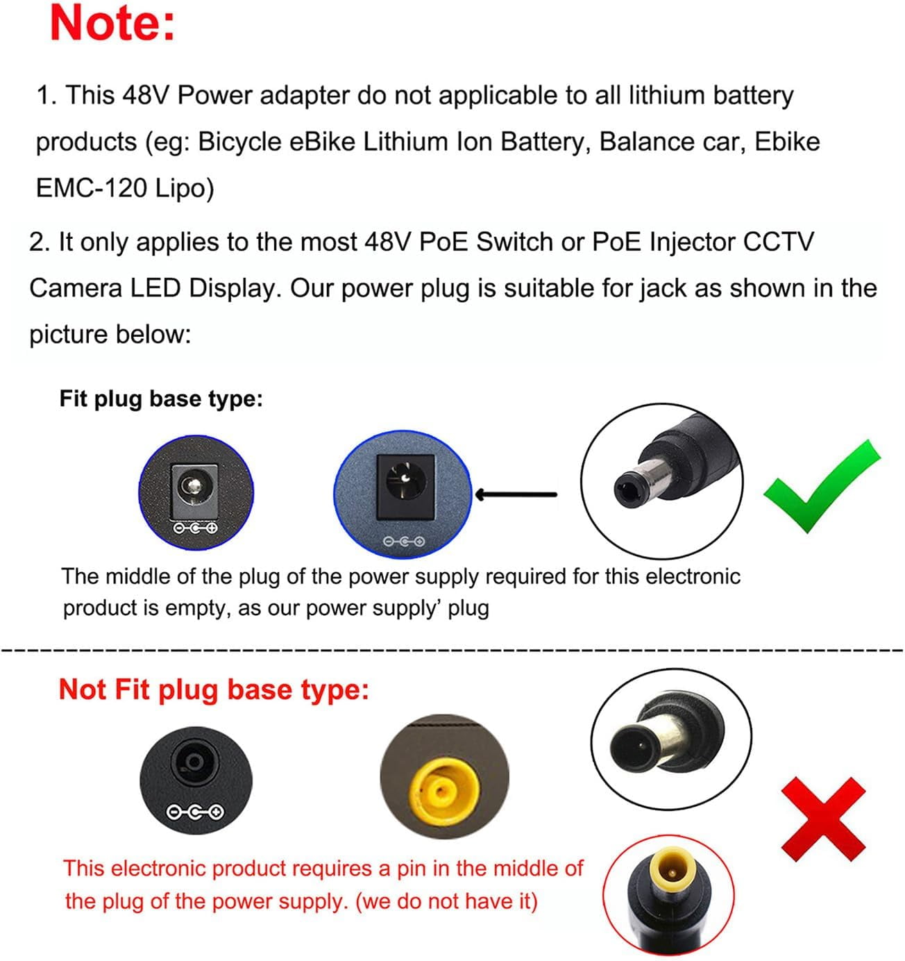 LINYAN-48V 3A Power Supply Adapter 144W AC 100-240V DC 48 Volt 3 Amp ...