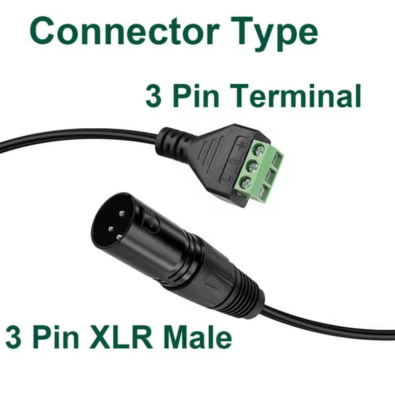 LINYAN-4PCS XLR Male Connector to 3 Pin Screw Terminal Cable,XLR 3-Core ...