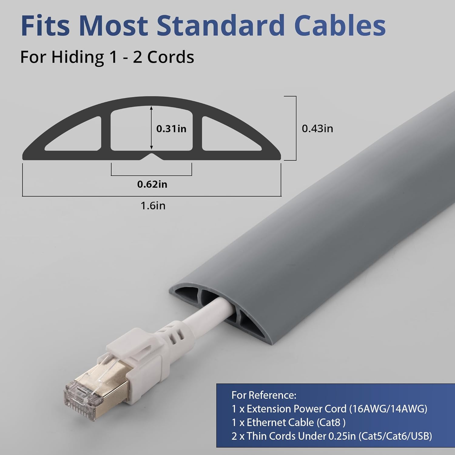 LINYAN-5.6ft Cord Covers for Wires on Floor, Cord Hider Floor Hide ...