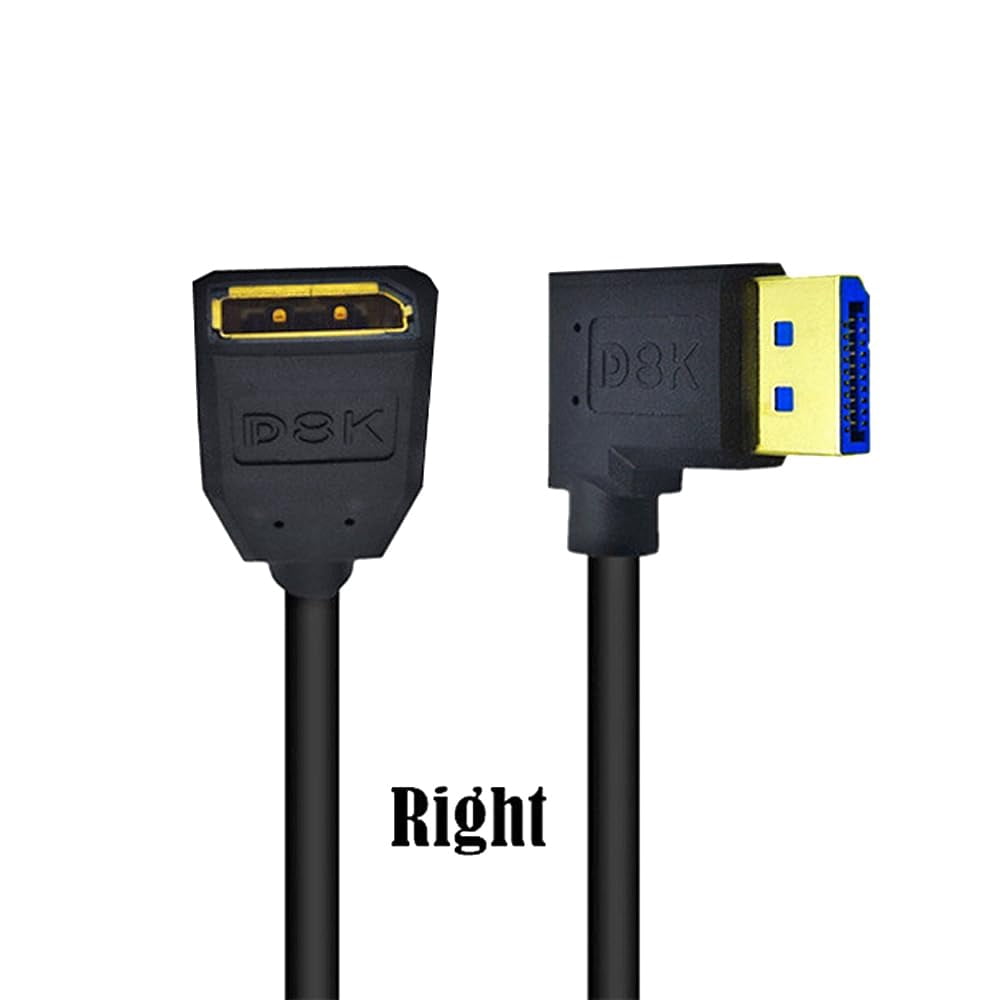 LINYAN-5.9 Inch DisplayPort 8K Extension Cable, 90 Degree Right Angle ...