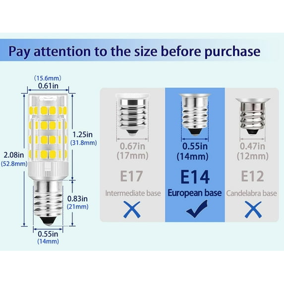LINYAN-(5 Pack) E14 LED Bulbs Dimmable,4W 120V 350LM T4 40W Halogen ...