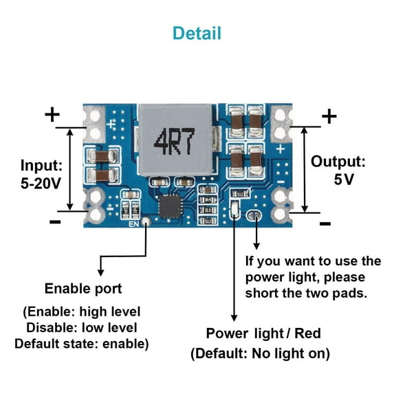 LINYAN-5 Pieces 5V 3A Regulator Module Mini Voltage Reducer DC to DC ...