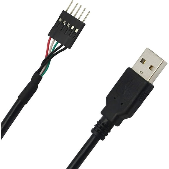 LINYAN-5 Pin Motherboard Header to USB A, Dupont IDC 5-Pin to USB 2.0 ...