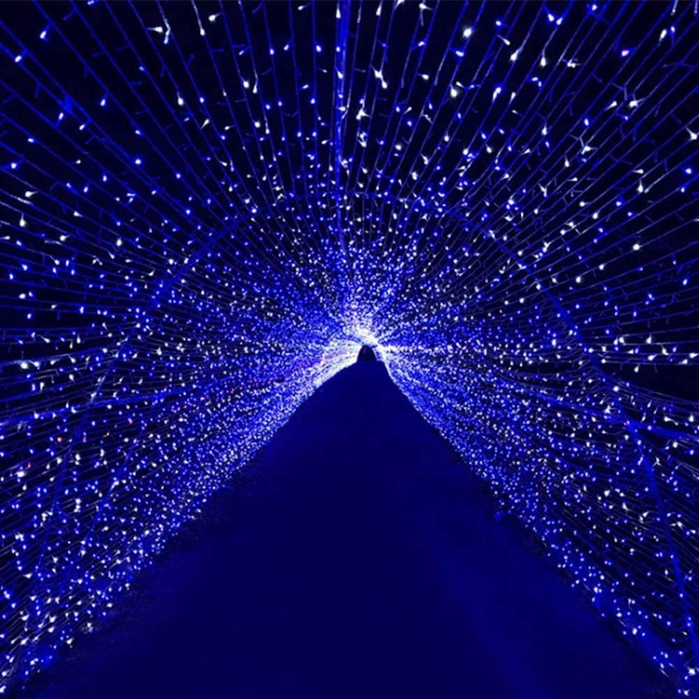 LINYAN-500 LED Blue and White Christmas Lights, 164 FT 8 Twinkle Modes ...