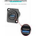 LINYAN-5PCS USB3.0 D Series Panel-Mount Connector,Waterproof USB Port ...
