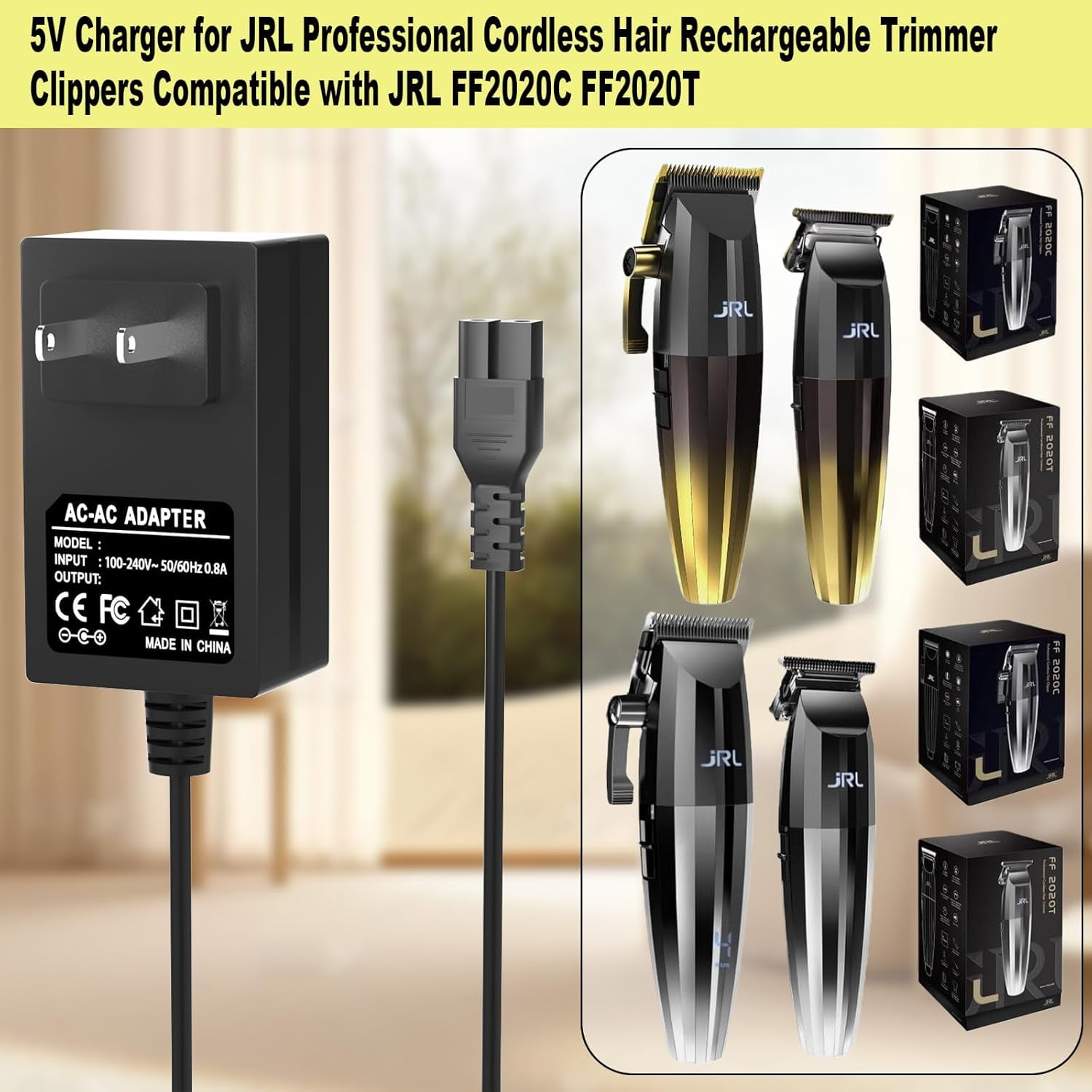 LINYAN-5V Charger for JRL Professional Cordless Hair Rechargeable ...