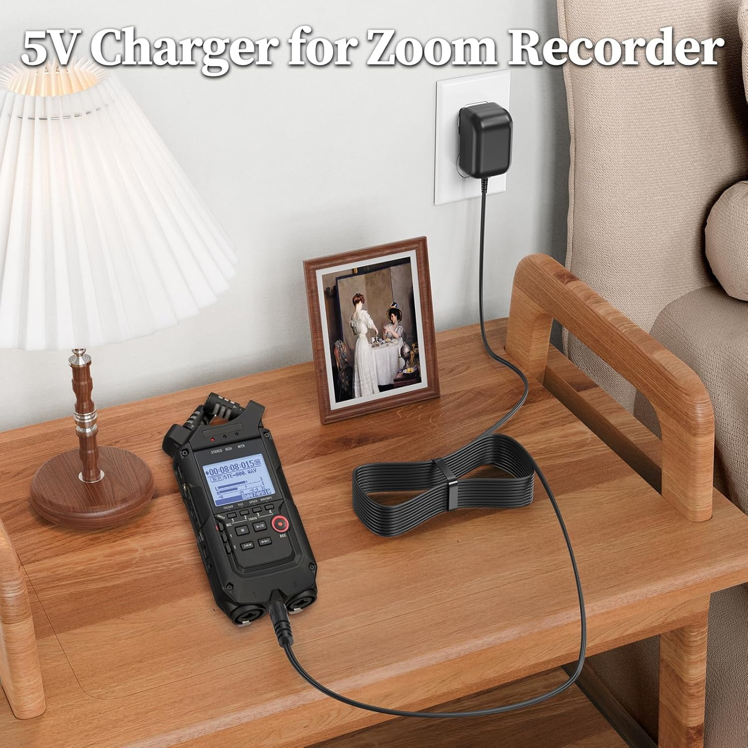 LINYAN-5V Charger for Zoom AD-14 H4n Pro AR-48 AR-96 R16 R24 ARQ UAC-2 ...