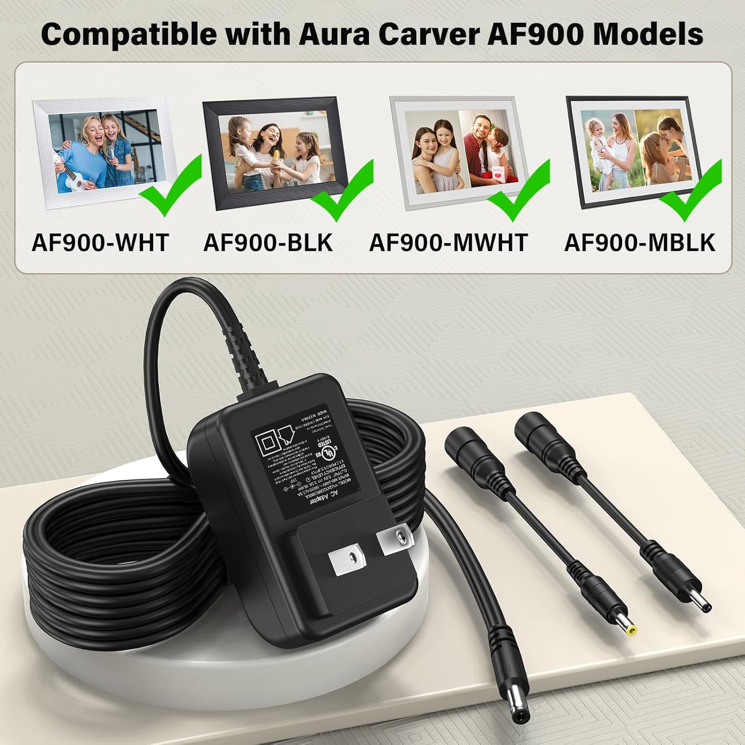 LINYAN-5V Picture Photos Frame Charger Compatible with Aura Carver ...