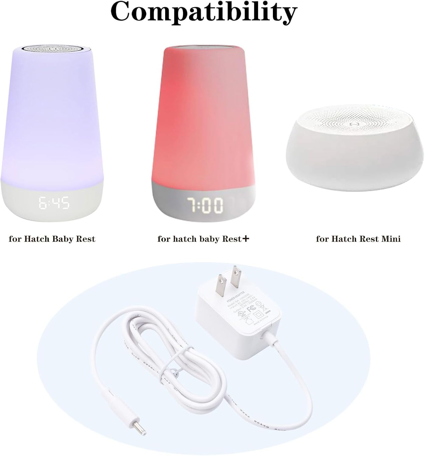 LINYAN-5V Power Cord for Hatch Rest, Rest+, and Rest Mini Sound Machine ...