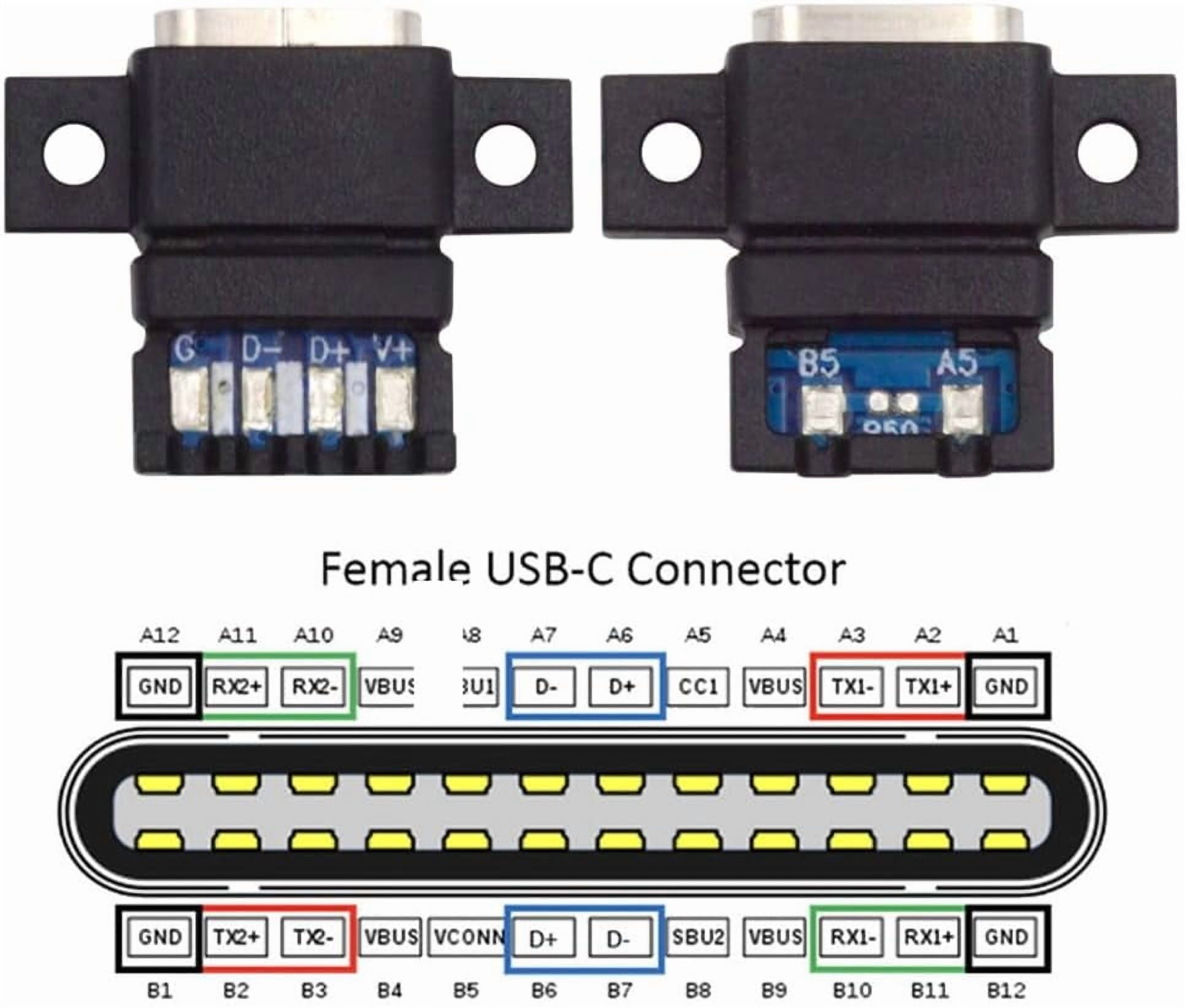 LINYAN-5pcs/Set DIY OEM Type C Female Socket Connector to 6Pin PCBA ...