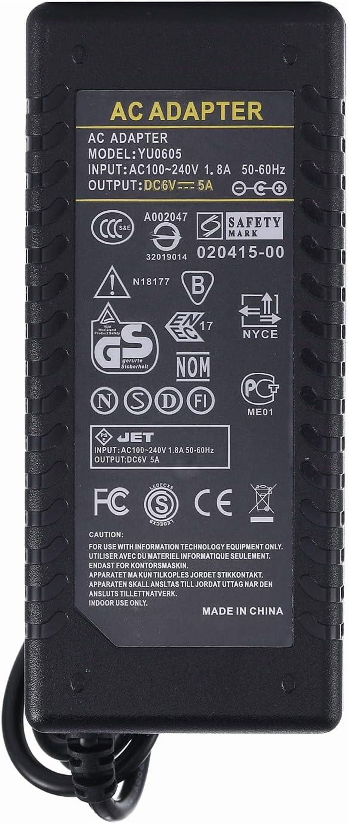 LINYAN-6V 5A Power Supply - AC 100-240V to DC 6 Volt 5amp 5000mA Power ...