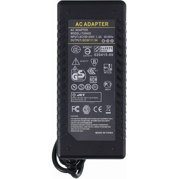 LINYAN-6V 5A Power Supply - AC 100-240V to DC 6 Volt 5amp 5000mA Power ...