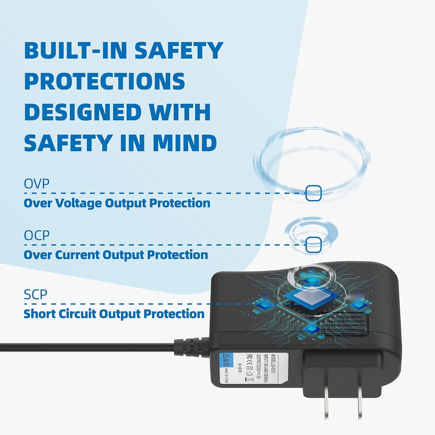 LINYAN-6V AC Power Adapter for iTouchle Automatic Sensor Trash Cans 2.5 ...