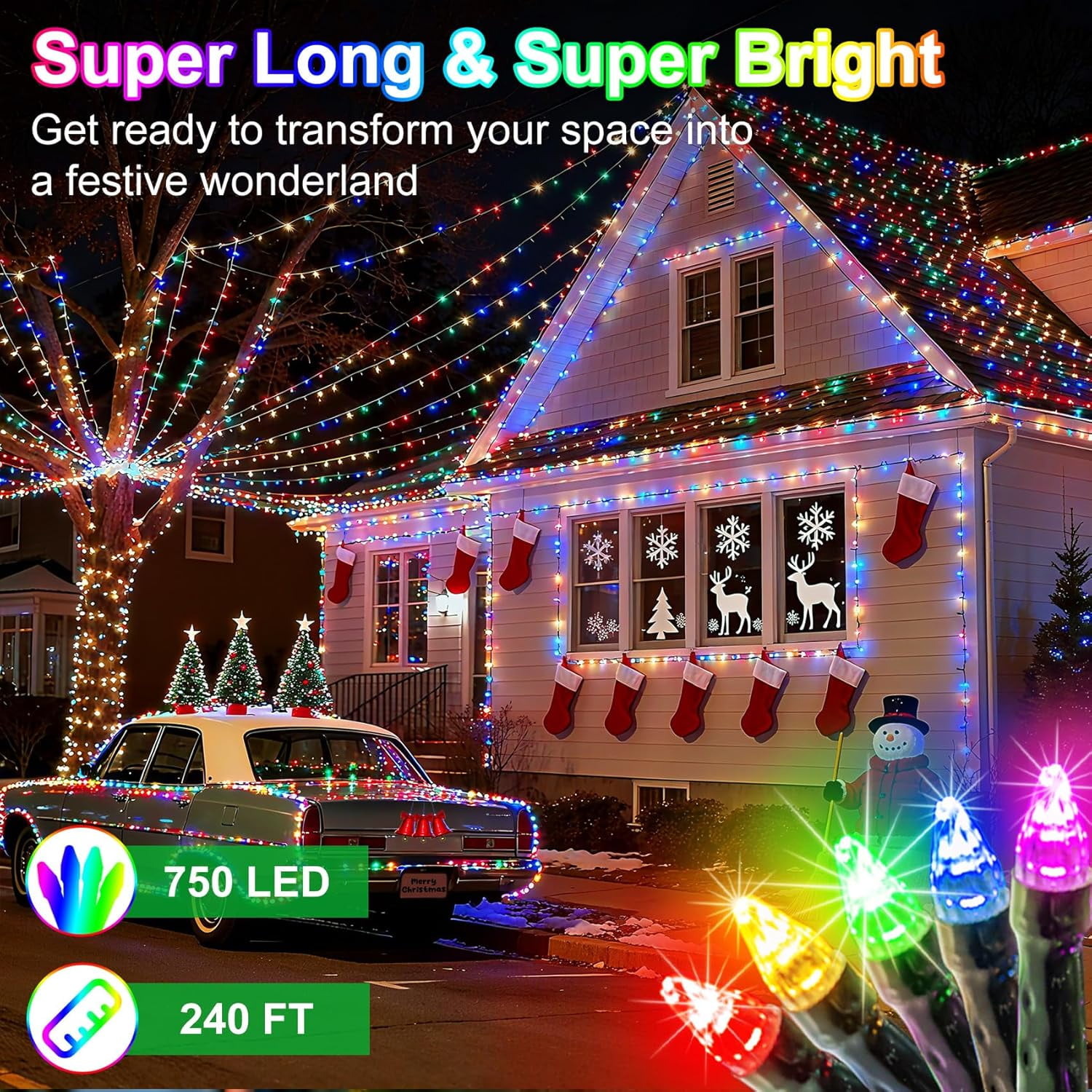 LINYAN-750 LED 240FT Christmas String Lights Outdoor, 12 Pro Modes and ...