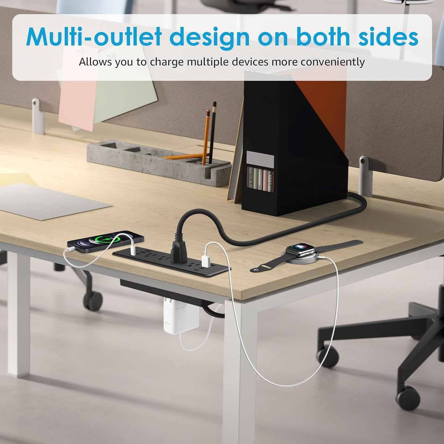 LINYAN-8 Outlet Recessed Power Strip, 30W Fast Charging Furniture Power ...