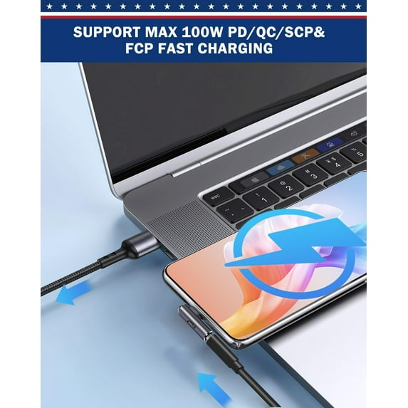 LINYAN-90 Degree Right Angle USB C Adapter 40Gbps Data Transfer USB 4.0 ...