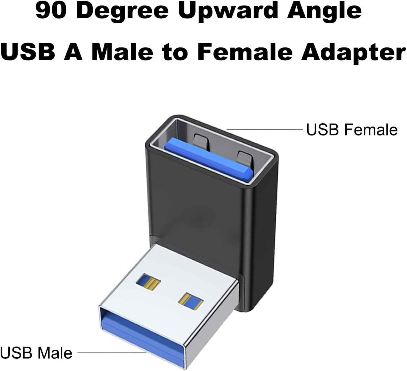 LINYAN-90 Degree USB 3.0 Adapter 2 Pack, Upward Angle USB A Male to ...