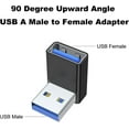 LINYAN-90 Degree USB 3.0 Adapter 2 Pack, Upward Angle USB A Male to ...