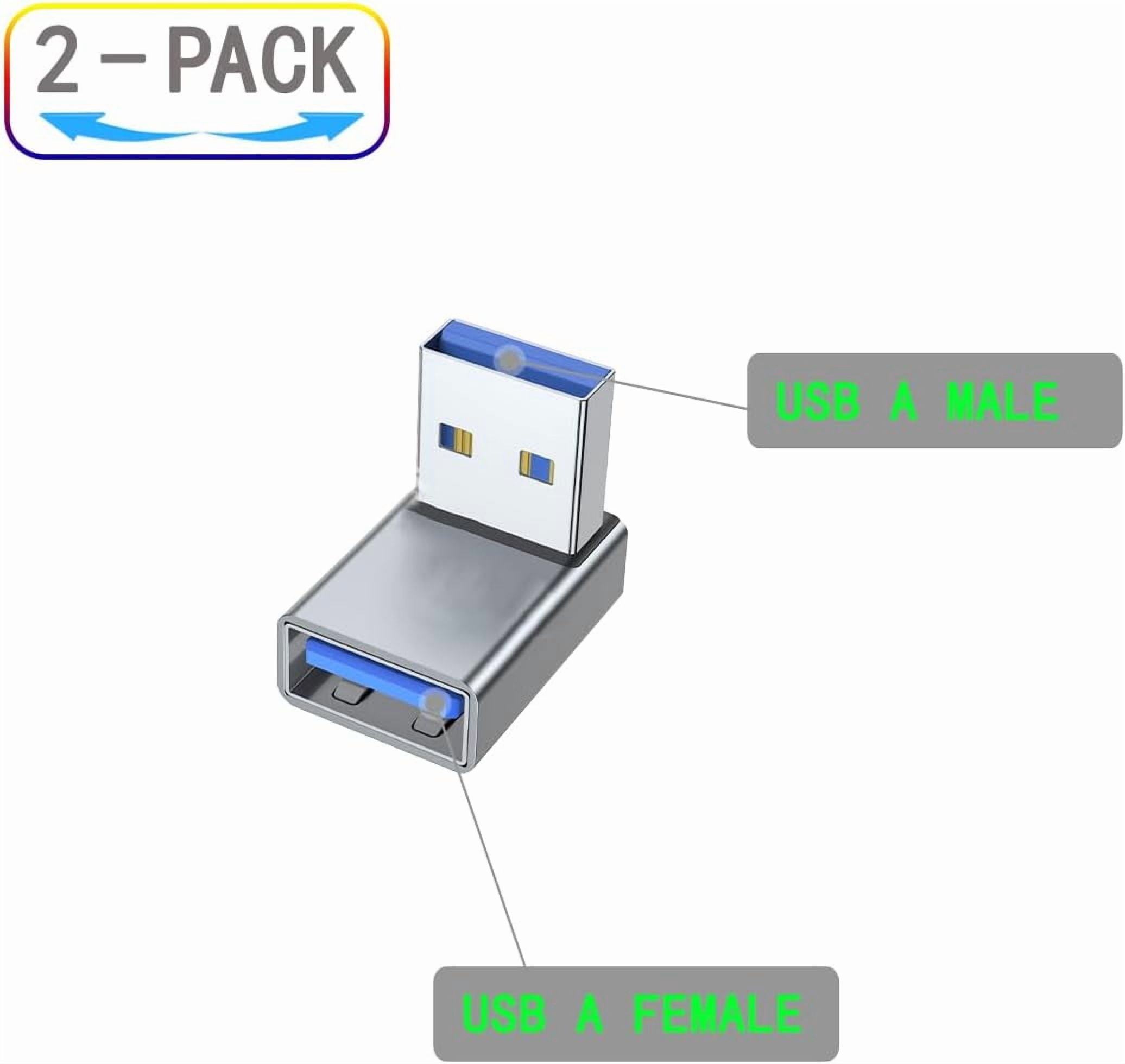 LINYAN-90 Degree USB A Adapter, Upward Angle USB A Male to Female ...