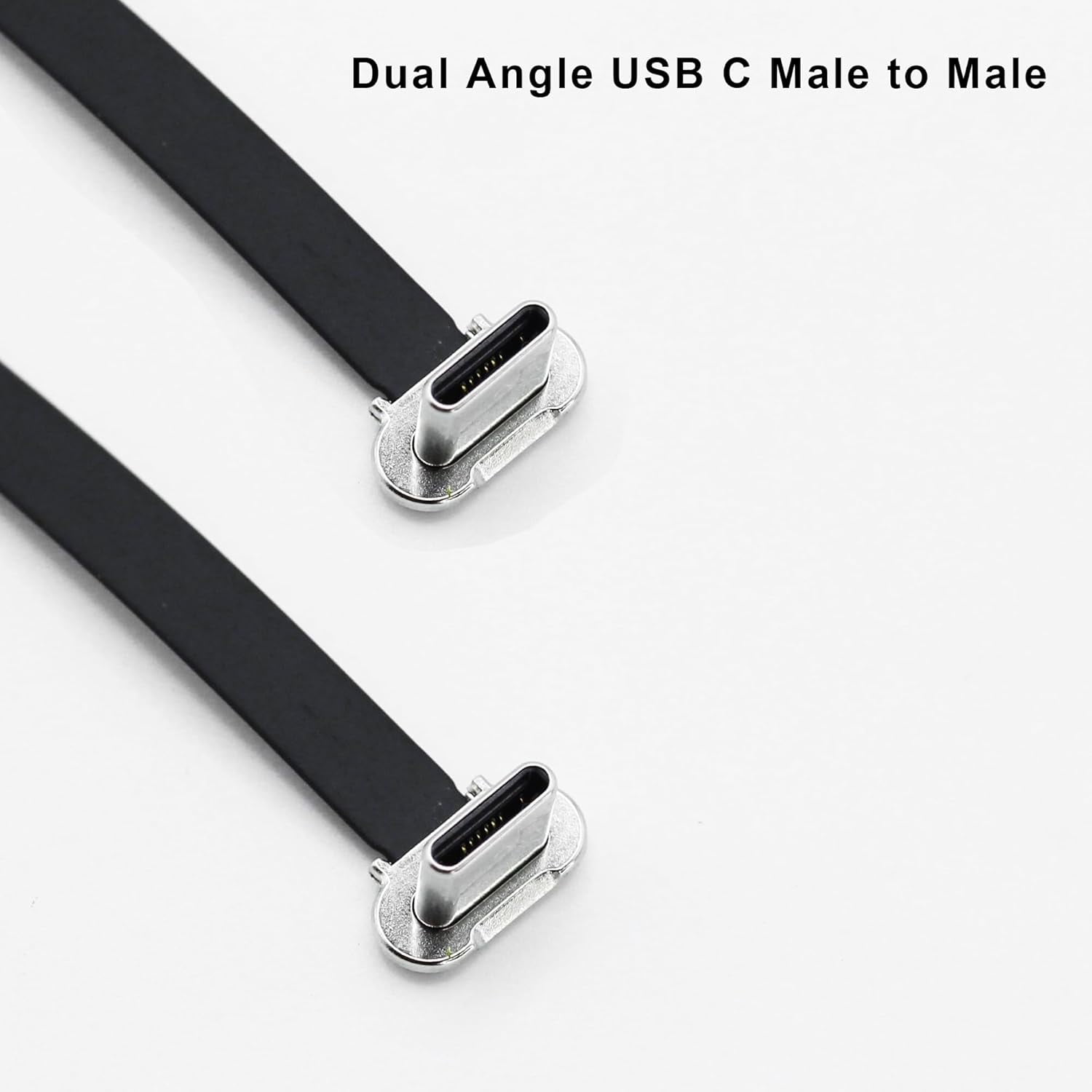 LINYAN-90 Degree USB C Short Flat Cable Dual Angle USB C Male to Male ...