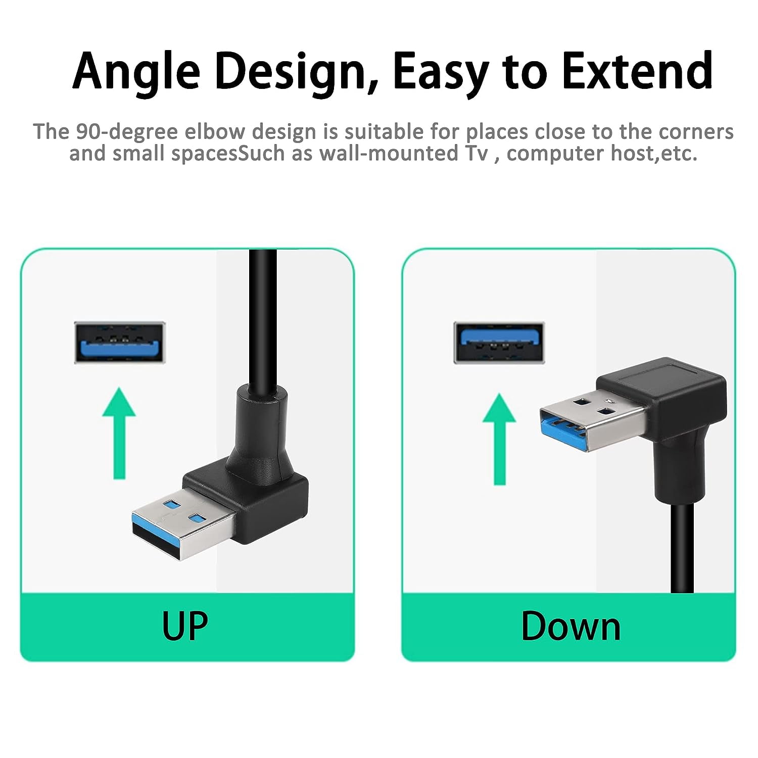 LINYAN-90 Degree USB Type C Cable, Up Down Angle 18W Fast Charging USB ...