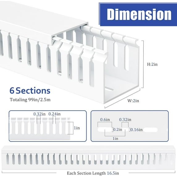 LINYAN-99in (6X L16.5in) Professional Server Rack Cable Management ...