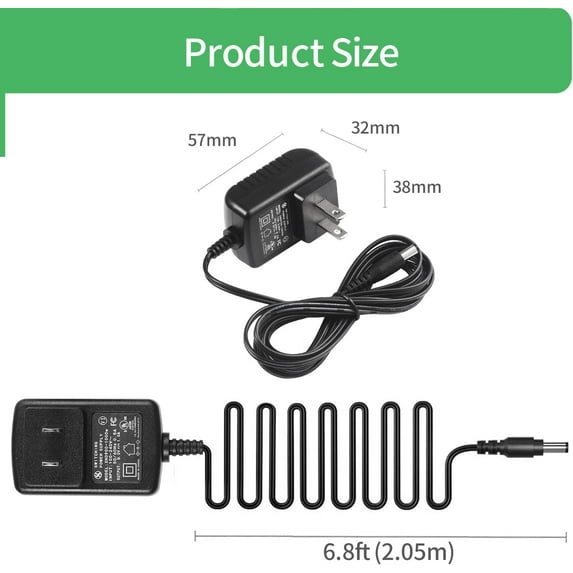 LINYAN-9V 1A Power Supply Adapter, DC Jack Center Negative, Plug 5.5mm ...