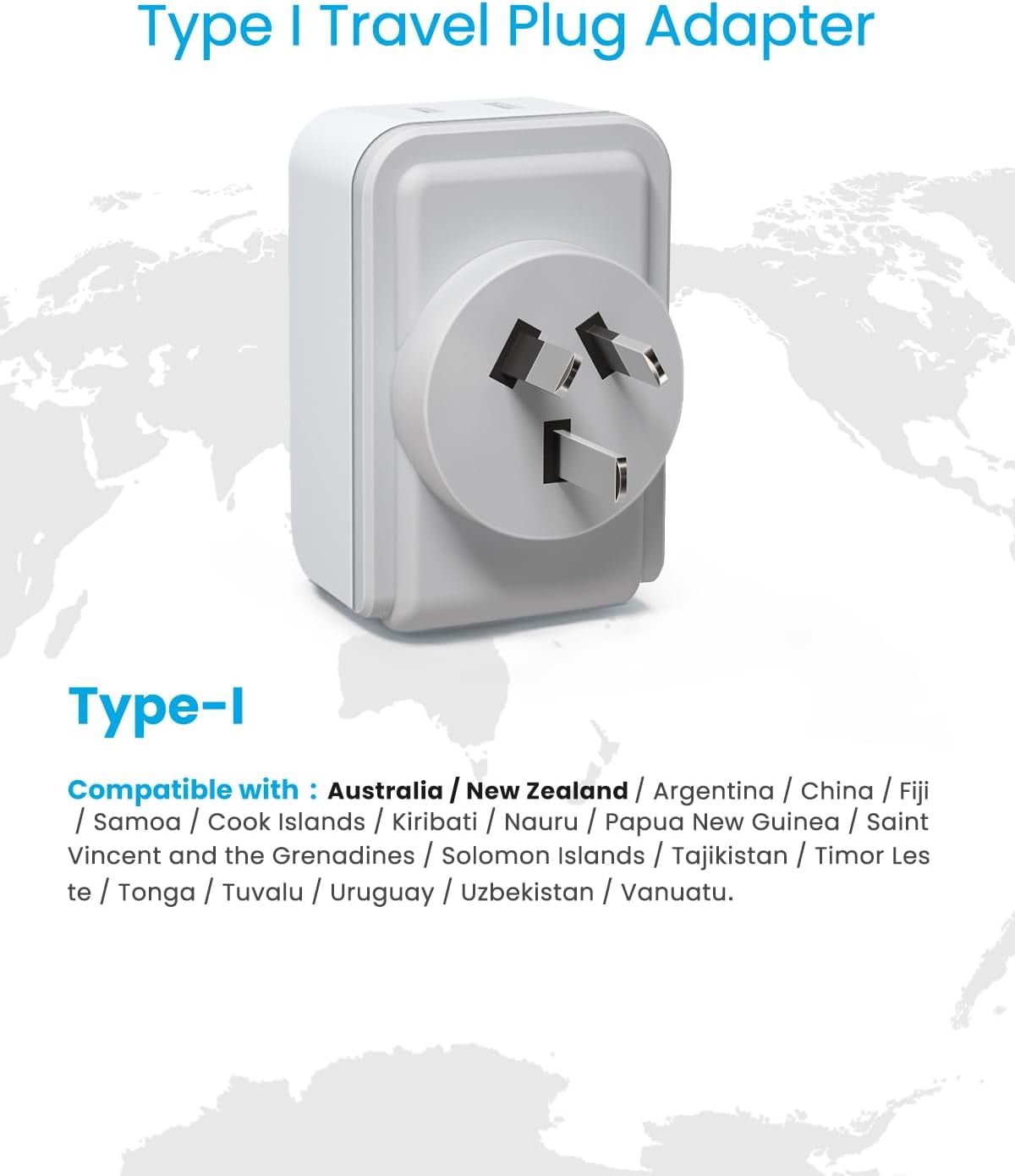 LINYAN-Australia New Zealand Power Adapter, Australia Plug Adapter with ...